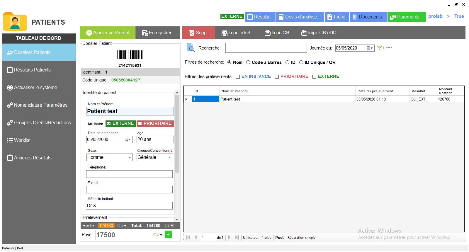 Prolab LIS Desktop Version » ayoubb